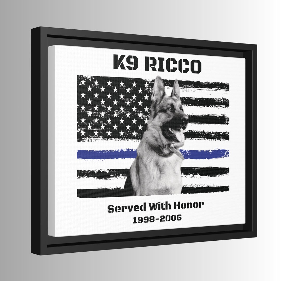 Custom Police K9 Canvas Portrait, Framed Police K9 Picture, Thin Blue ...
