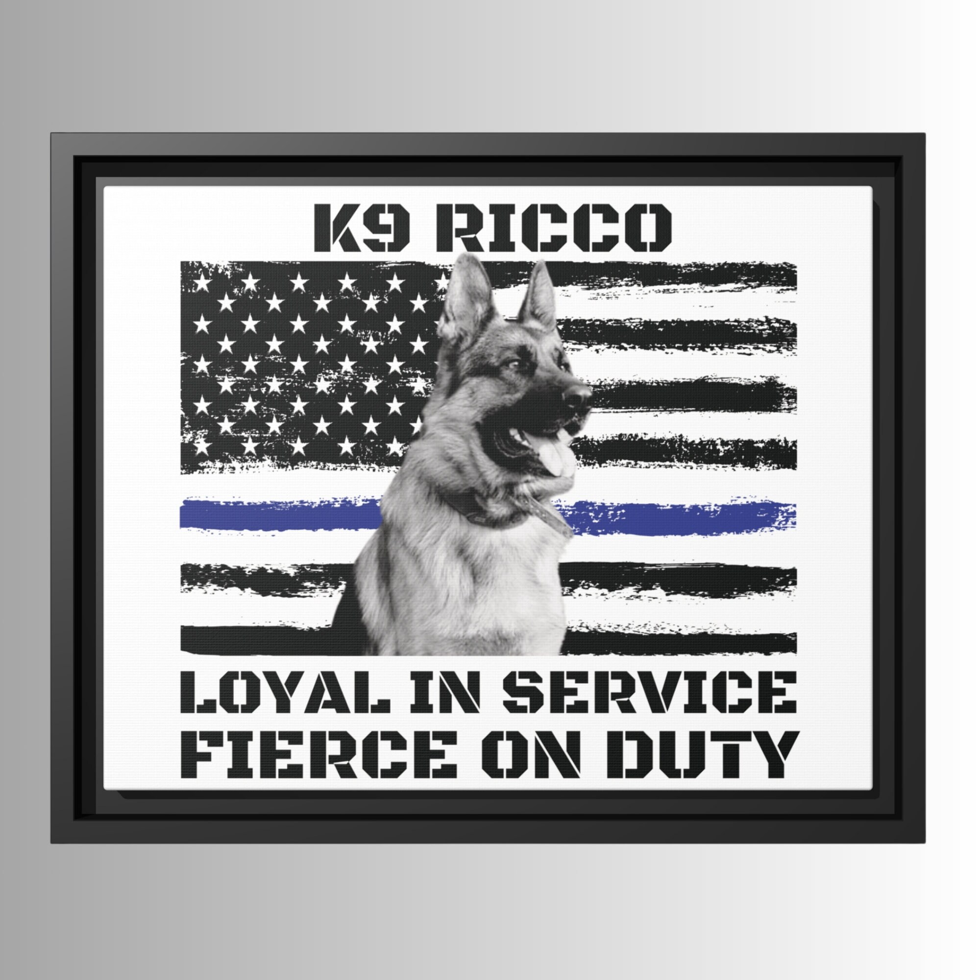 Custom Police K9 Canvas Portrait, Framed Police K9 Picture, Thin Blue ...
