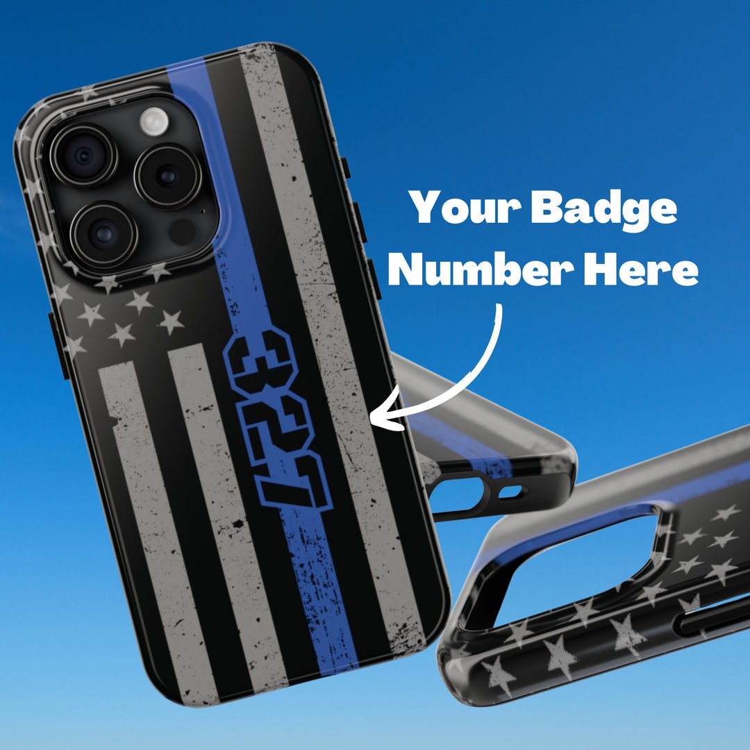 Police iPhone Case Personalized, Badge Number, Thin Blue Line Flag ...