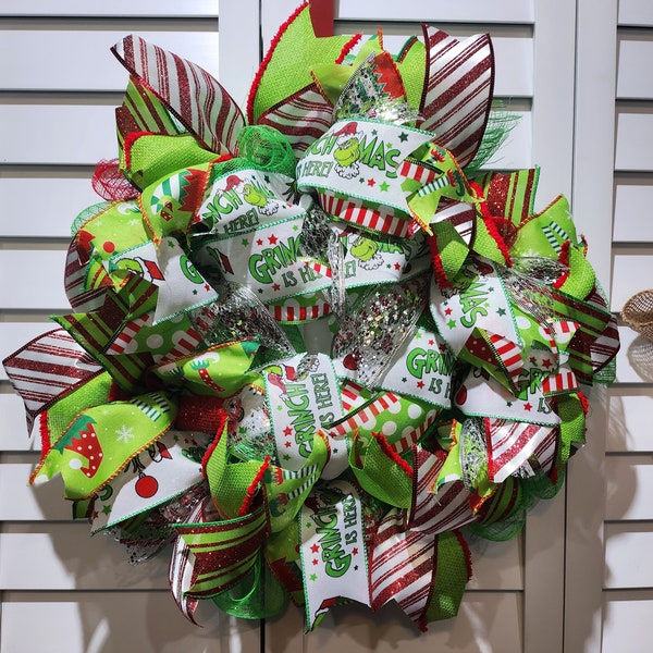 Grinch Christmas Wreath - Etsy