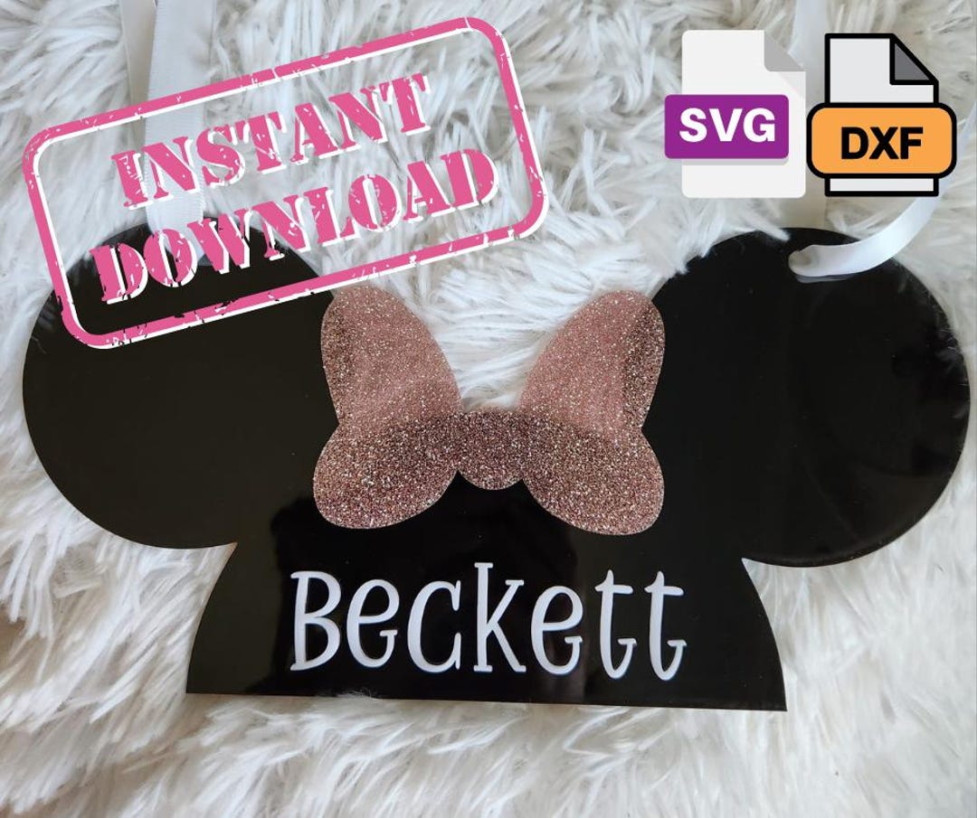 Custom Stroller Tag SVG DXF | Mickey & Minnie Design | Disney Stroller ...