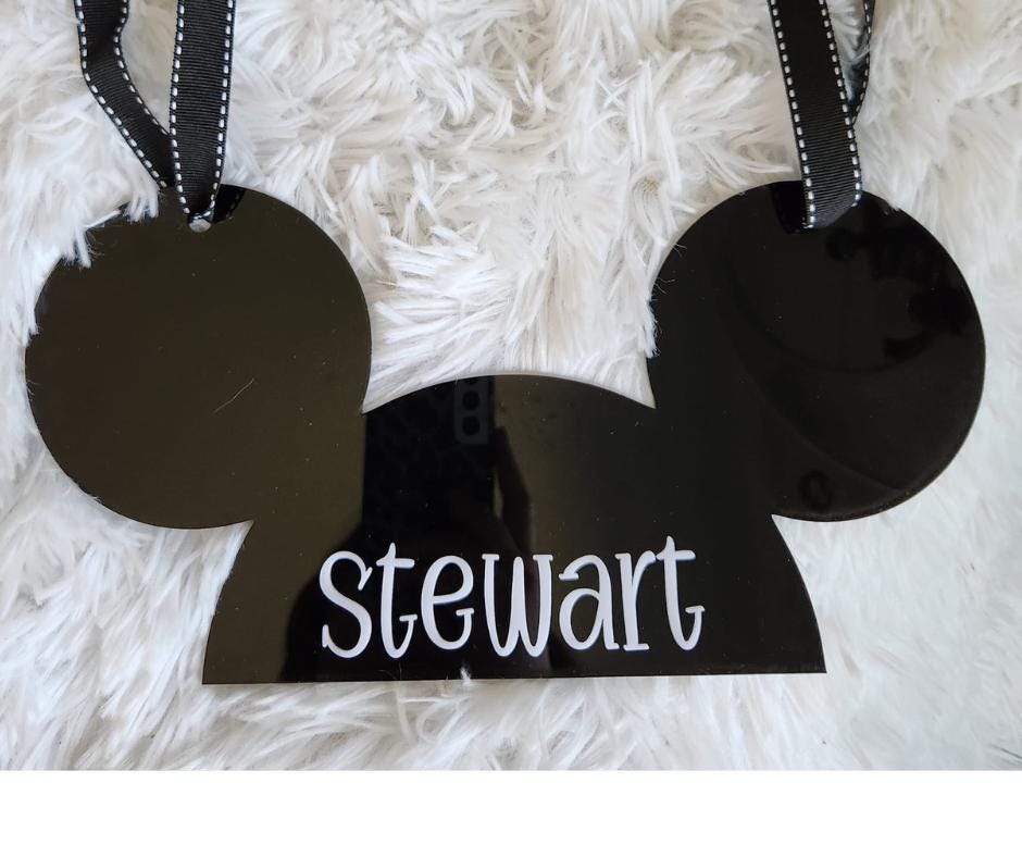 Custom Stroller Tag SVG DXF | Mickey & Minnie Design | Disney Stroller ...