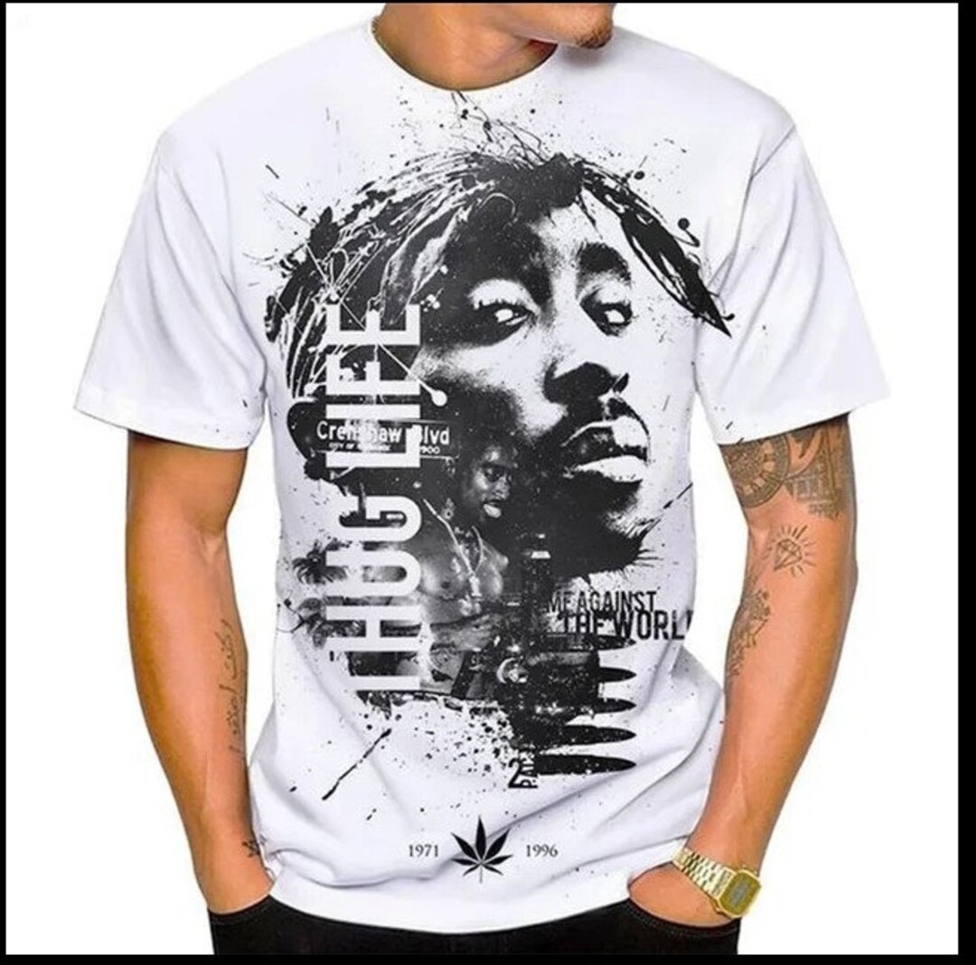 The Rapper Shirt Hip-hop Tupac Shakur White Size 4XL - Etsy