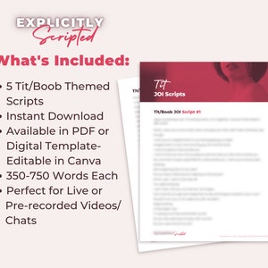 Onlyfans Boob JOI Script, 5 Scripts, Adult Industry Scripts, J*ck off Instructions, Onlyfans ...