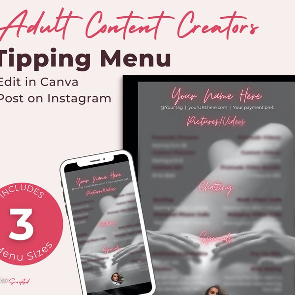Cam Girl Tip Menu - Etsy