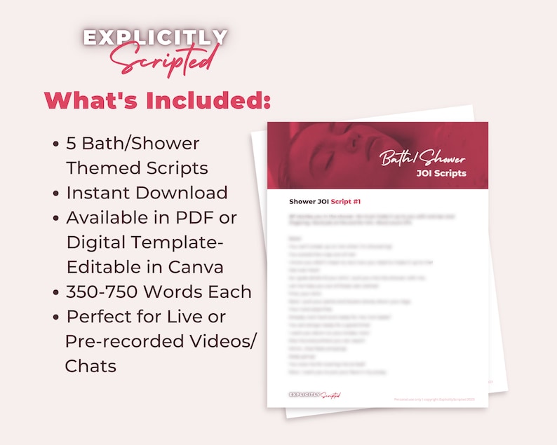 Onlyfans Bath/shower JOI Script, 5 Scripts, Adult Creators, J*ck off ...