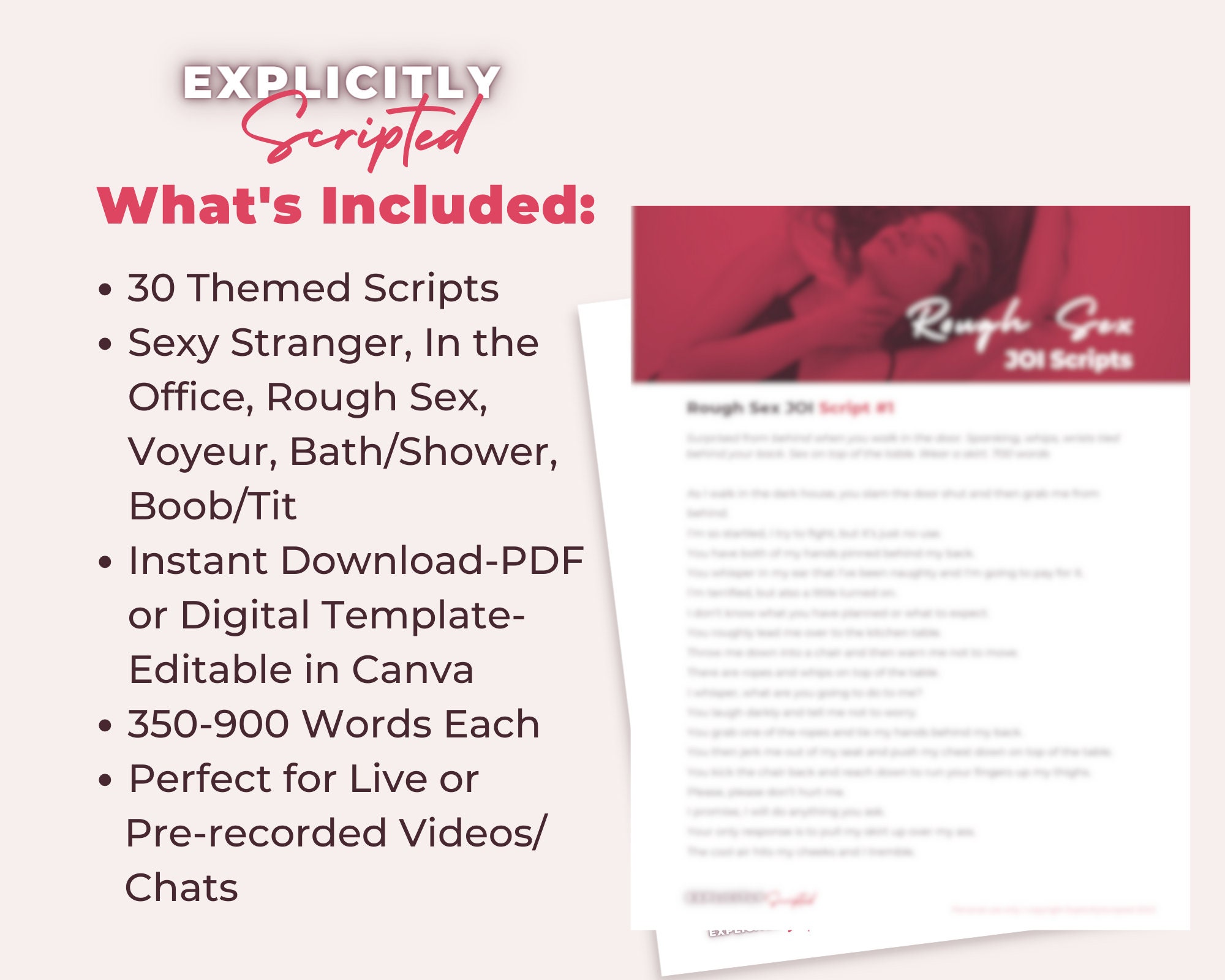 Onlyfans JOI Scripts Bundle, 30 Adult Industry JOI Scripts, Onlyfans Ideas, Twitch Camgirl ...