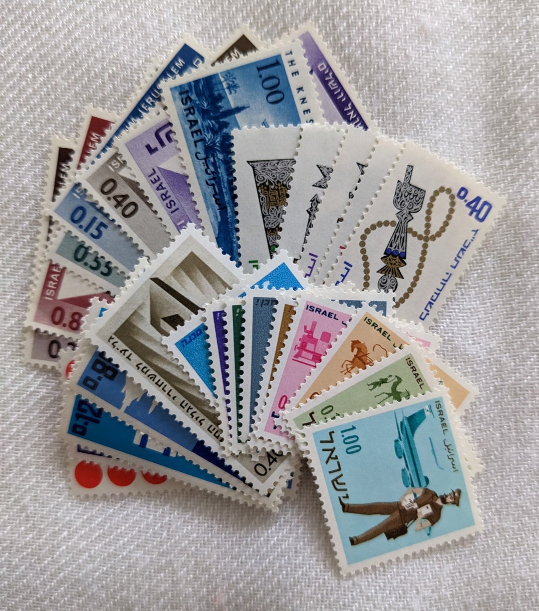1966 MNH Israel Postage Stamps (scott #308-333) - Tabs or No Tabs - Etsy