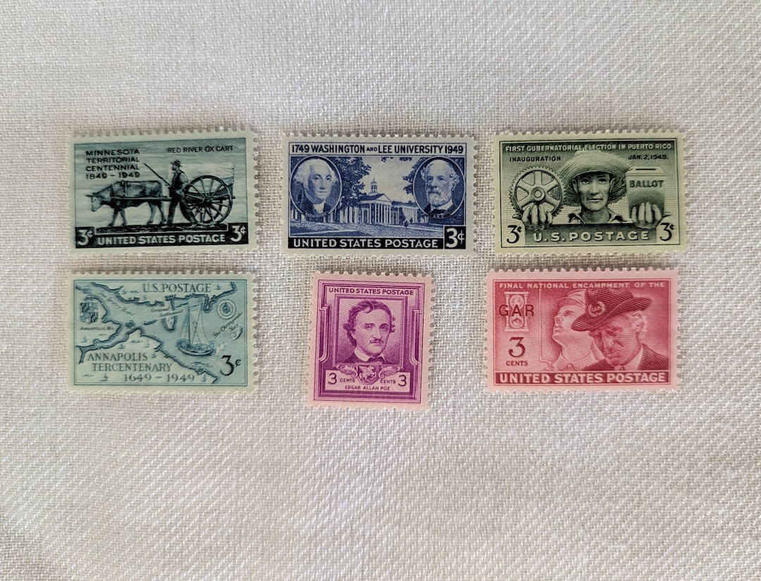 1949 MNH United States Commemorative Postage Stamps - Singles or Sets ...