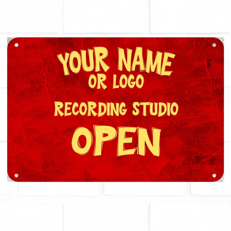 Custom Recording Studio Sign | Personalized Aluminum Studio Nameplate ...