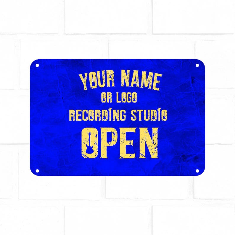 Custom Recording Studio Sign | Personalized Aluminum Studio Nameplate ...