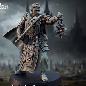 Human, Male, Cleric, Warrior, Fighter, Holy Symbol, Mace, Cloak, Chain ...