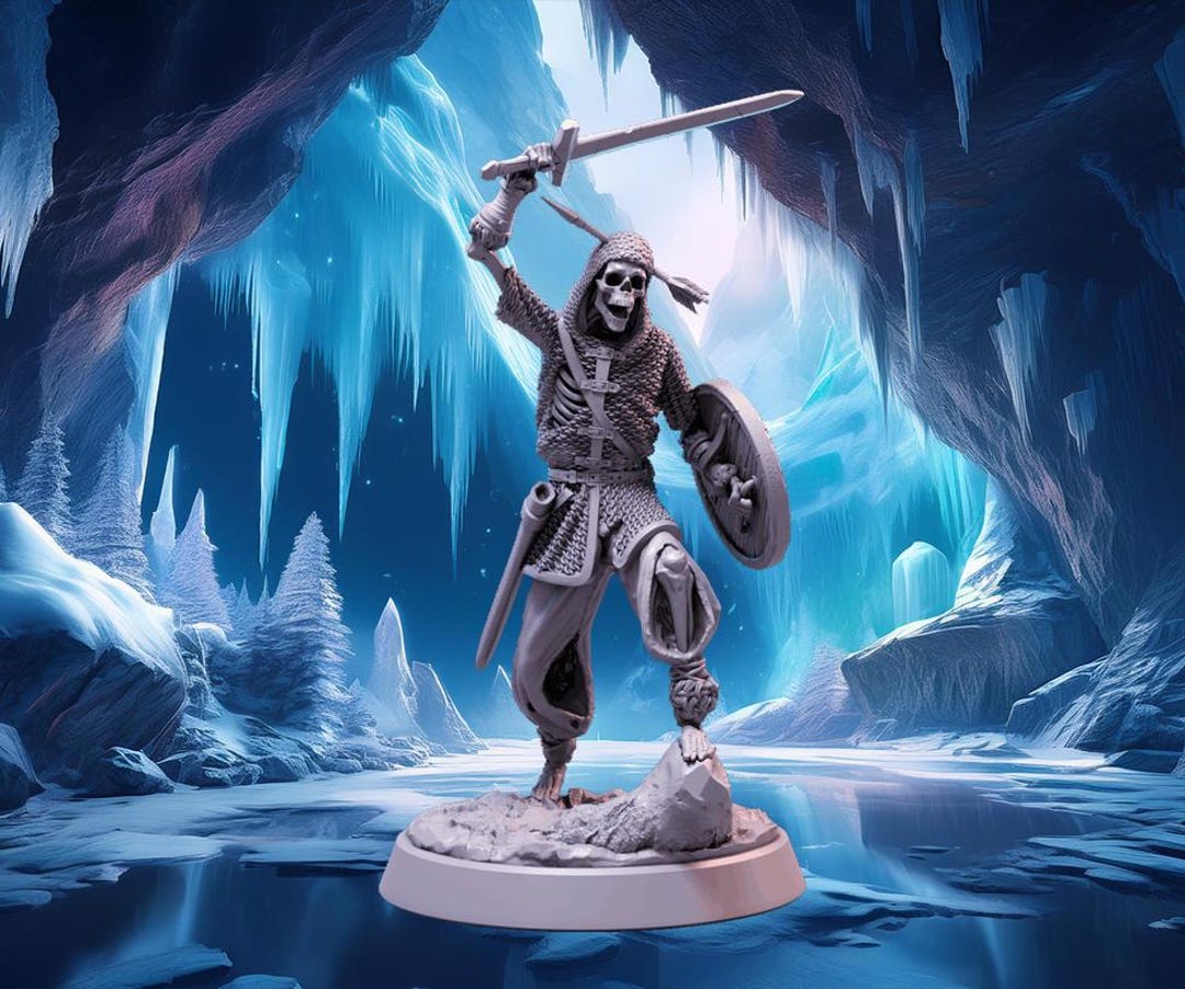 Skeleton, Undead, Fighter, Warrior, Long Sword, Shield, Chain Mail ...