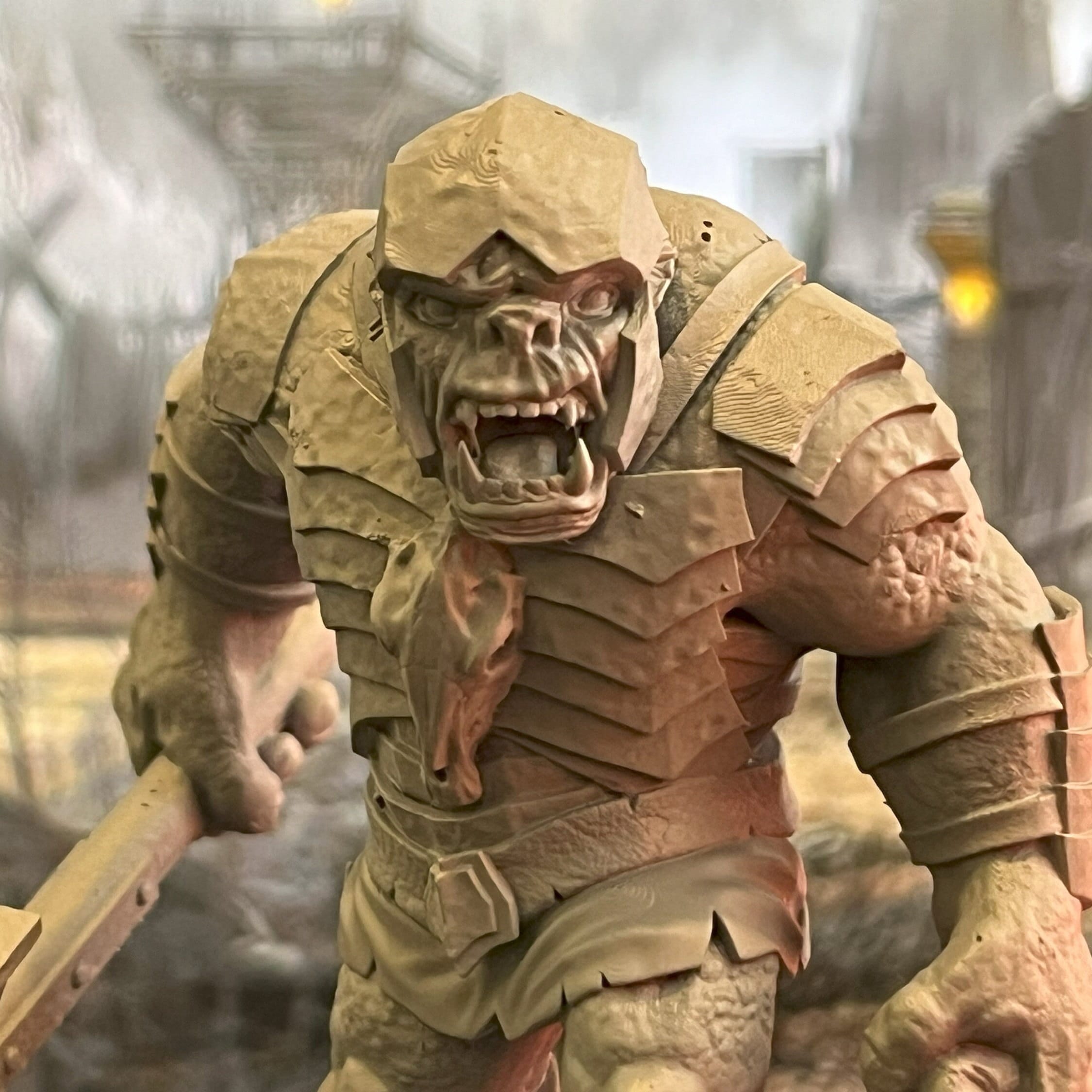 Troll War Giant Hammer Axe Helm Attacking Fangs Large - Etsy