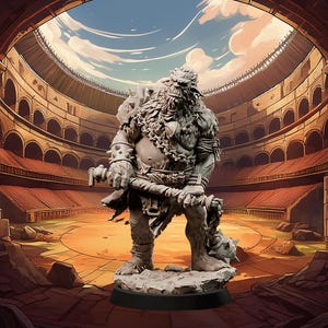 Bugbear, Male, Fighter, Barbarian, Gladiator, 2 Handed Flail, Chain ...