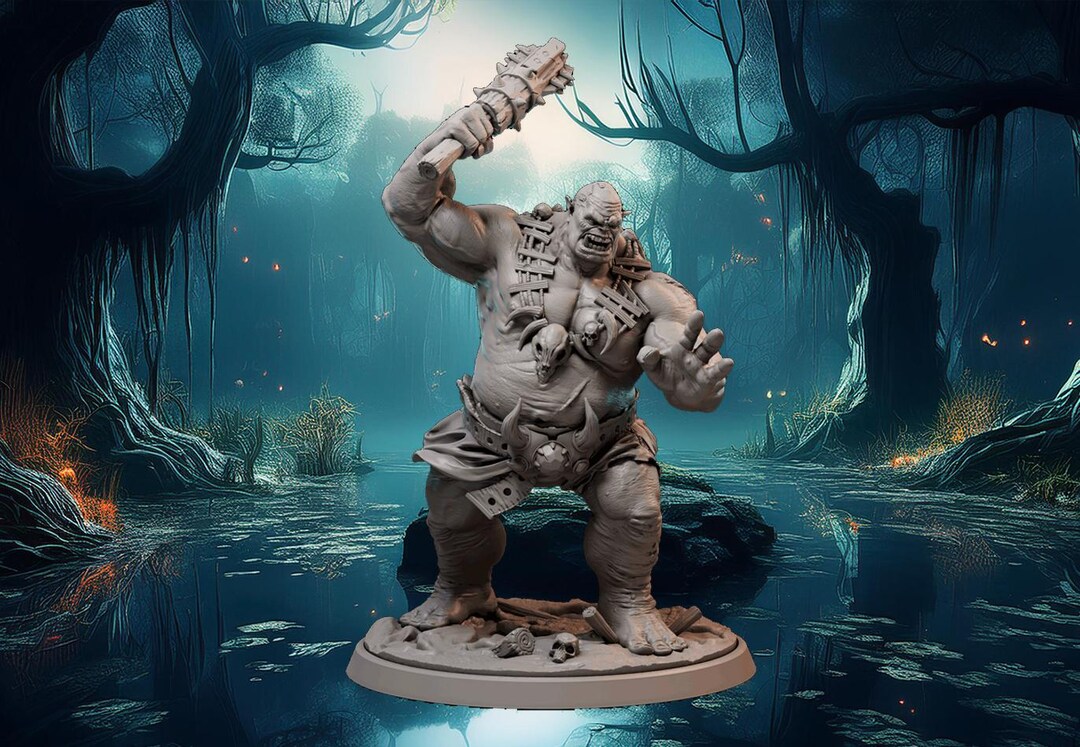 Ogre, Swamp, Mountain, Giant Club, Helm, Skulls, Belt, Fangs, Large ...