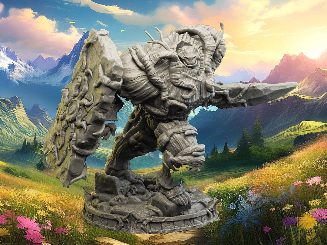 Avatar of Summer, Fey, Male, Stone Golem, Hill Giant, Spear, Warrior ...