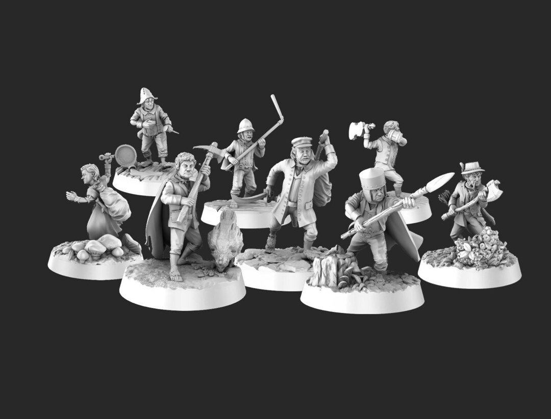 Halfling, Hobbit, Male, Female, Commoner, Militia, Flail, Dagger, Helm ...