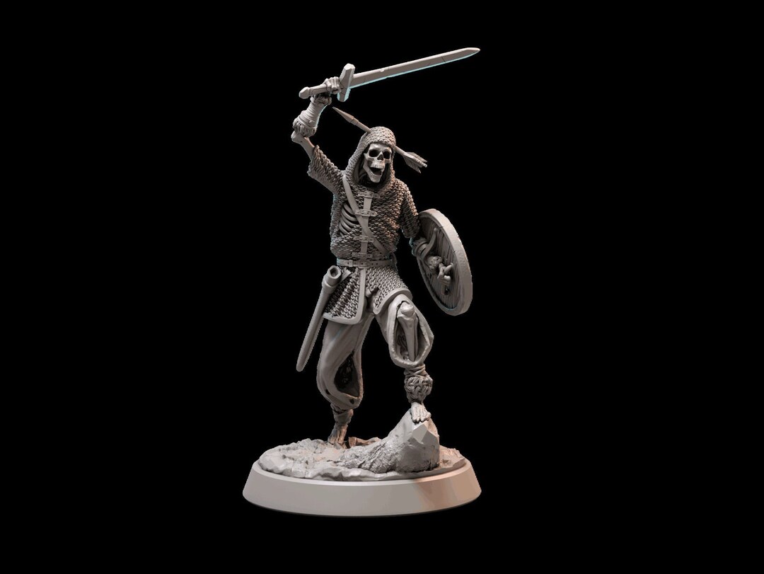Skeleton, Undead, Fighter, Warrior, Long Sword, Shield, Chain Mail ...