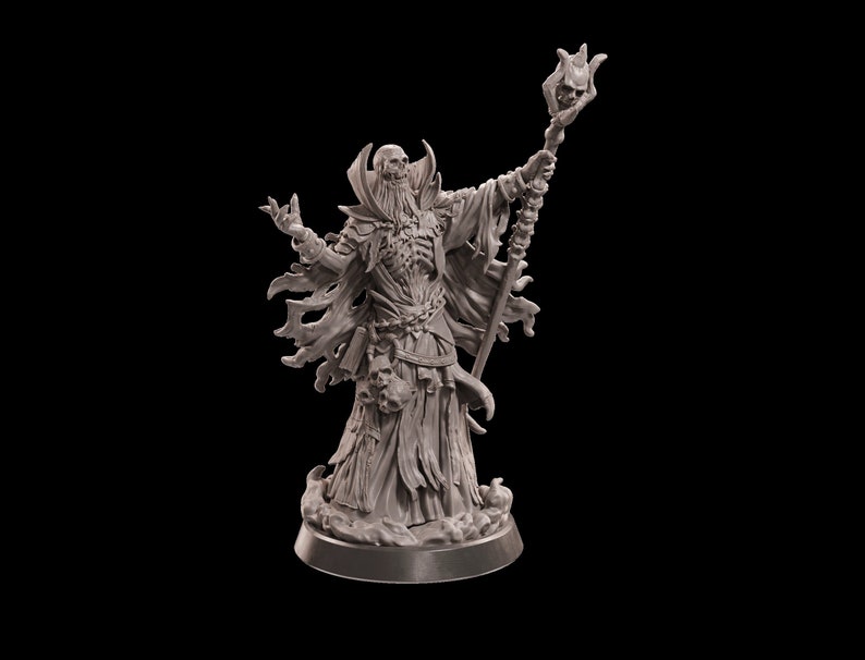Skeleton, Undead, Lich, Mage, Wizard, Priest, Robes, Staff, Casting ...