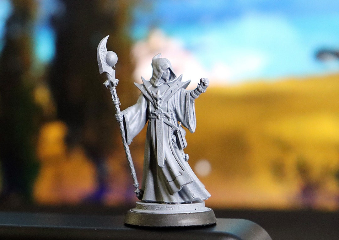 Human, Male, Cultist, Cleric, Mage, Wizard, Bladed Staff, Clenched Hand ...