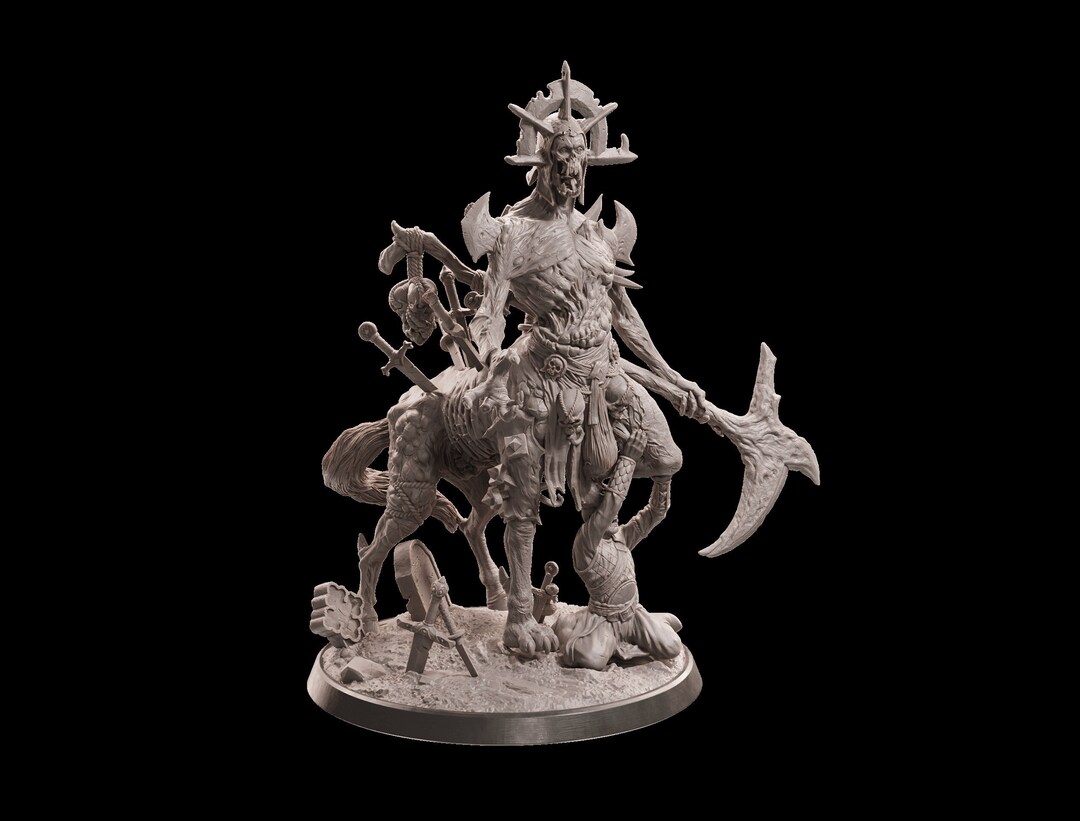 Evil, Undead, Centaur, Lich, Skeleton, Mounted, Scythe, Crown, Skewered ...