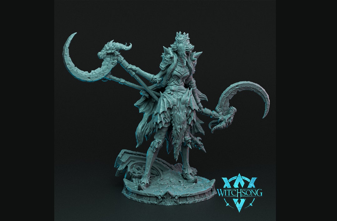 Faceless Queen, Female, Giant, Lich, Scythe, Dual Wield, Mask, Armored ...