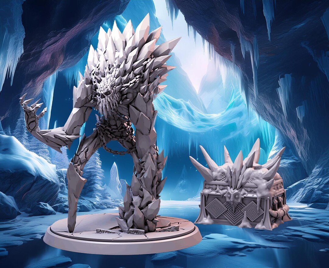 Ice Golem, Frost Chest, Construct, Crystal, Chains, Snow, Ice, Monster ...