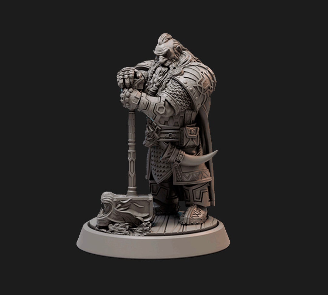Dwarf, Male, Fighter/paladin With Heavy Chain Mail, War Hammer and ...