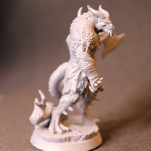 Dragonborn, Male, Fighter, Barbarian, Unarmored, Snarling, Wielding Axe ...
