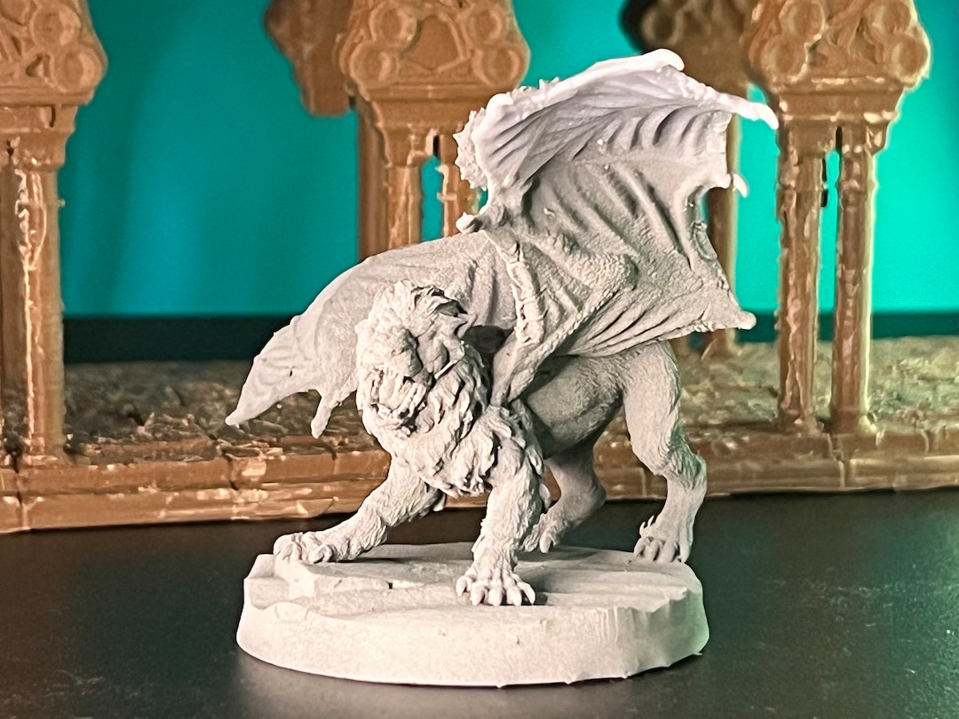 Manticore, Lion, Scorpion, Large, Wings, Growling, Large Figure ...