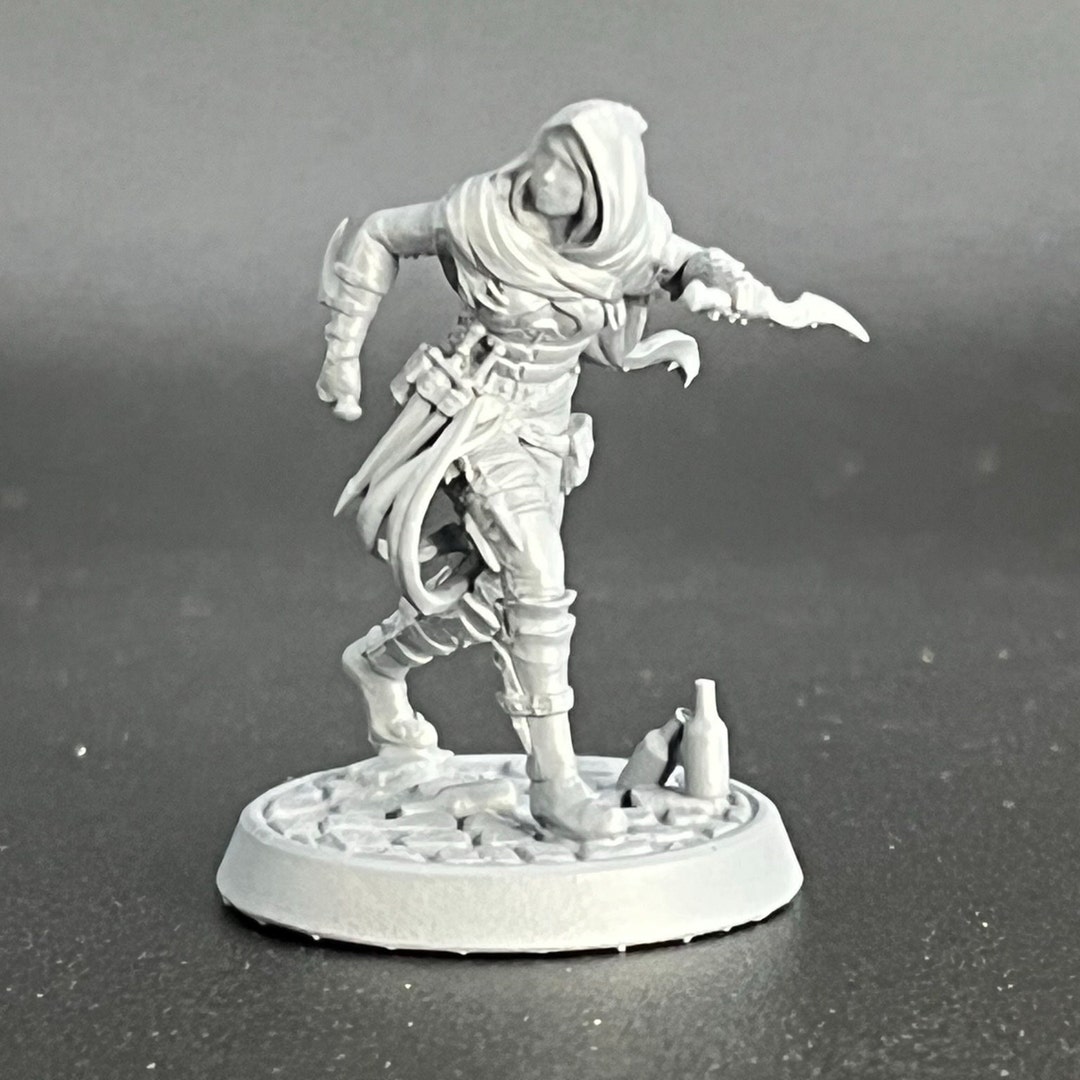 Human, Female, Rogue, Fighter in Mixed Leather and Straps, Hooded Cape ...