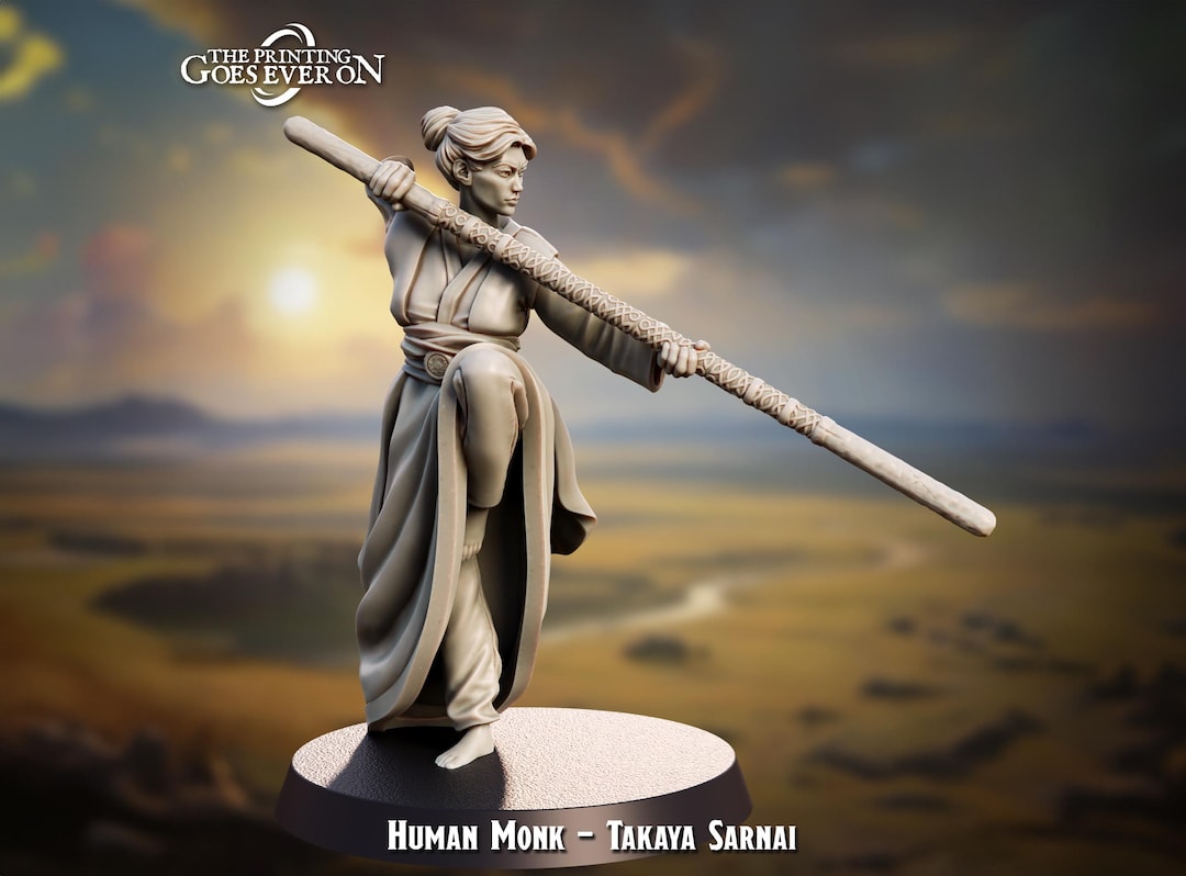 Human, Female, Monk, Warrior, Fighter, Mage, Quarterstaff, Robes, Long ...