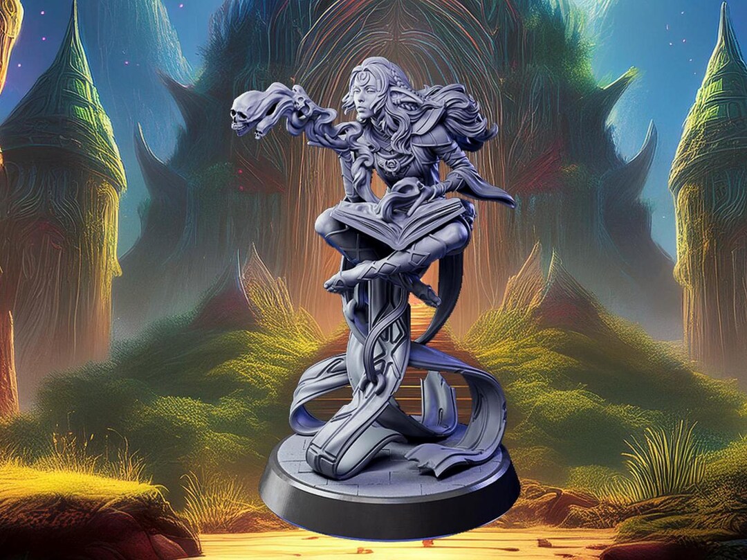 Drow Elf, Female, Necromancer, Sorcerer, Mage, Wizard, Floating, Spell ...