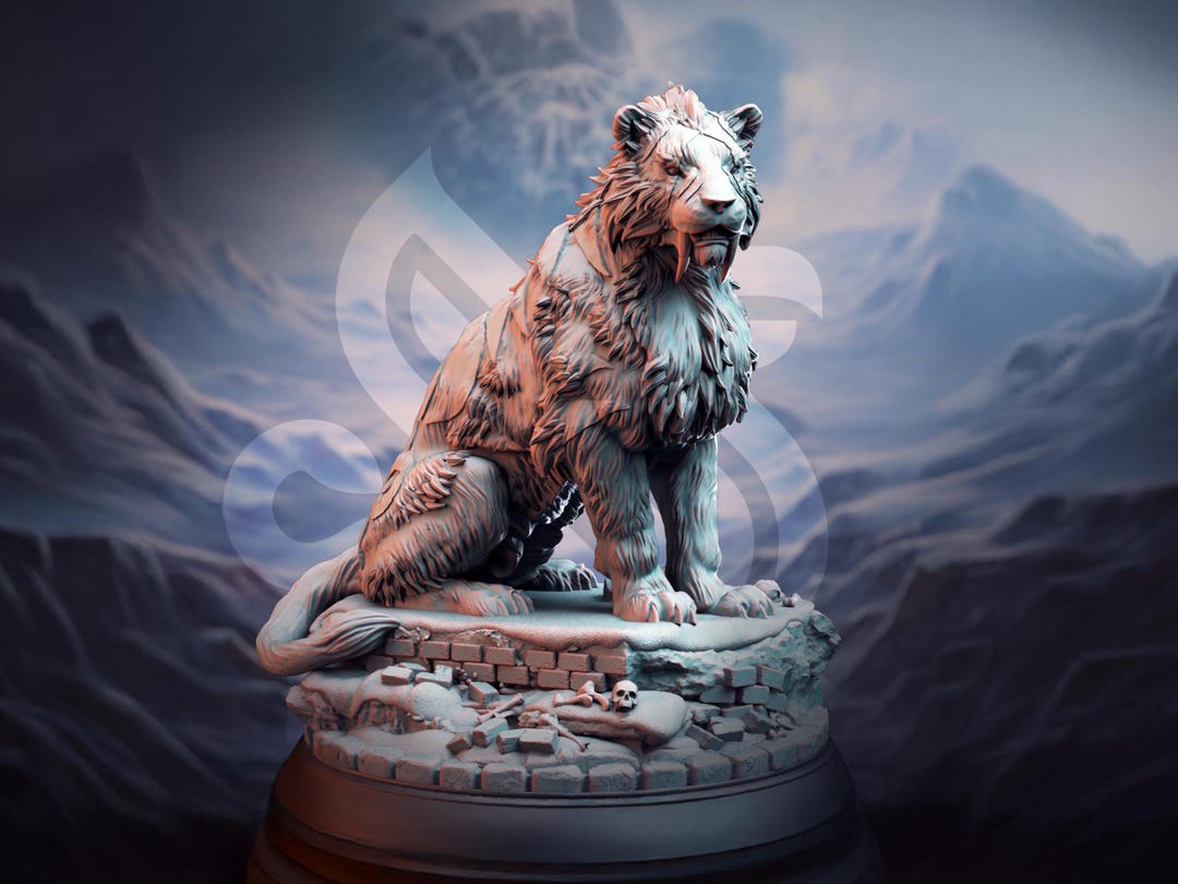 Giant Saber Tooth Tiger, Feline, Large Figure, Fur, Claws, Fangs ...