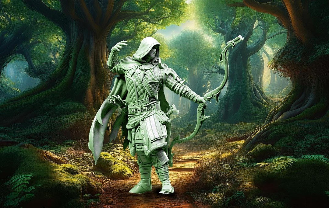 Elf, Male, Ranger, Fighter, Rogue, Longbow, Long Sword, Arrows, Hood ...