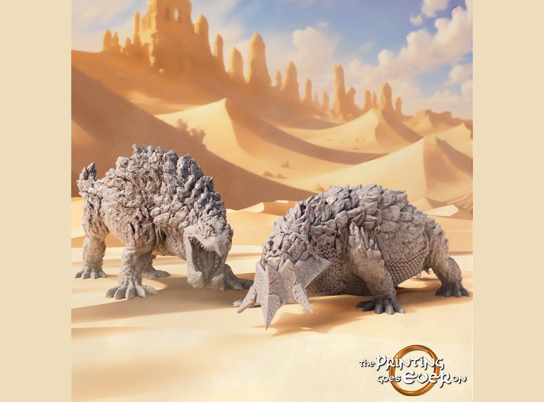 Sand Drake, Desert Lizard, Large, Open Mouth, Closed Mouth, Armored ...