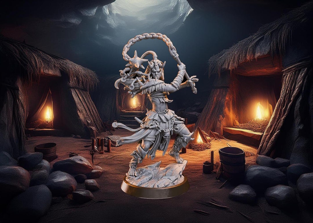 Orc, Female, Barbarian, Warrior, Fighter, Flail, Horns, Character, Half ...