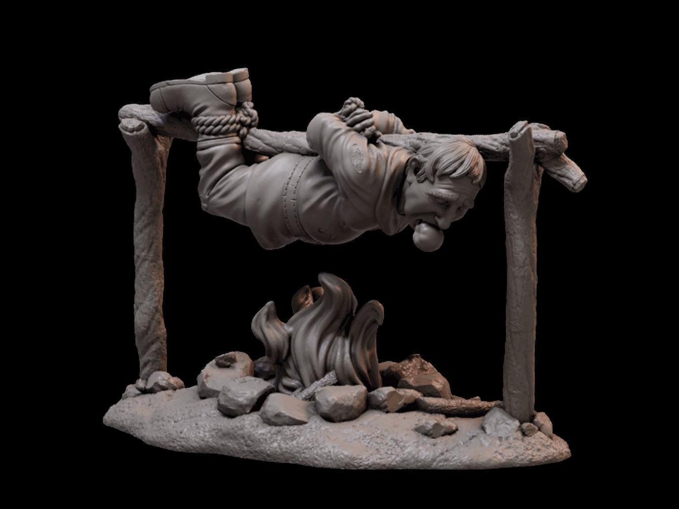Captives, Halfling, Gnome, Hanging Trap, Cage, Spit, Apple, Dinner ...