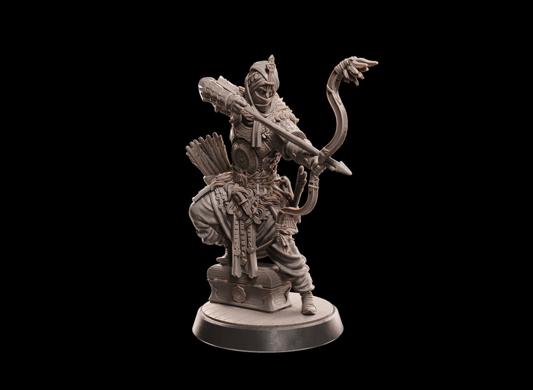 Human, Male, Warrior, Fighter, Ranger, Archer in Ornate Splint Mail and ...