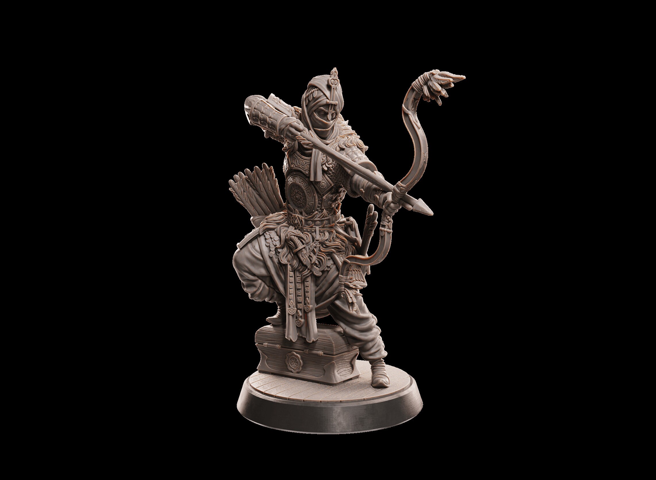 Human, Male, Warrior, Fighter, Ranger, Archer in Ornate Splint Mail and ...