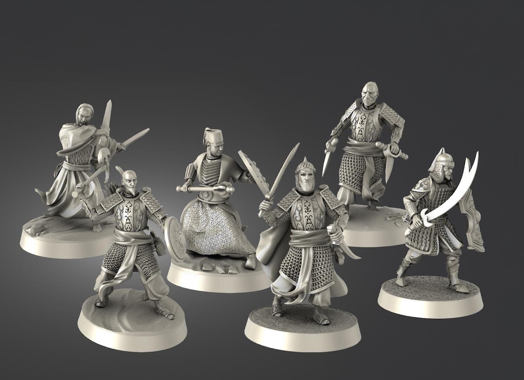 Male, Warrior, Fighter, Sword, Scimitar, Chain Mail, Cloth Armor, Helm ...