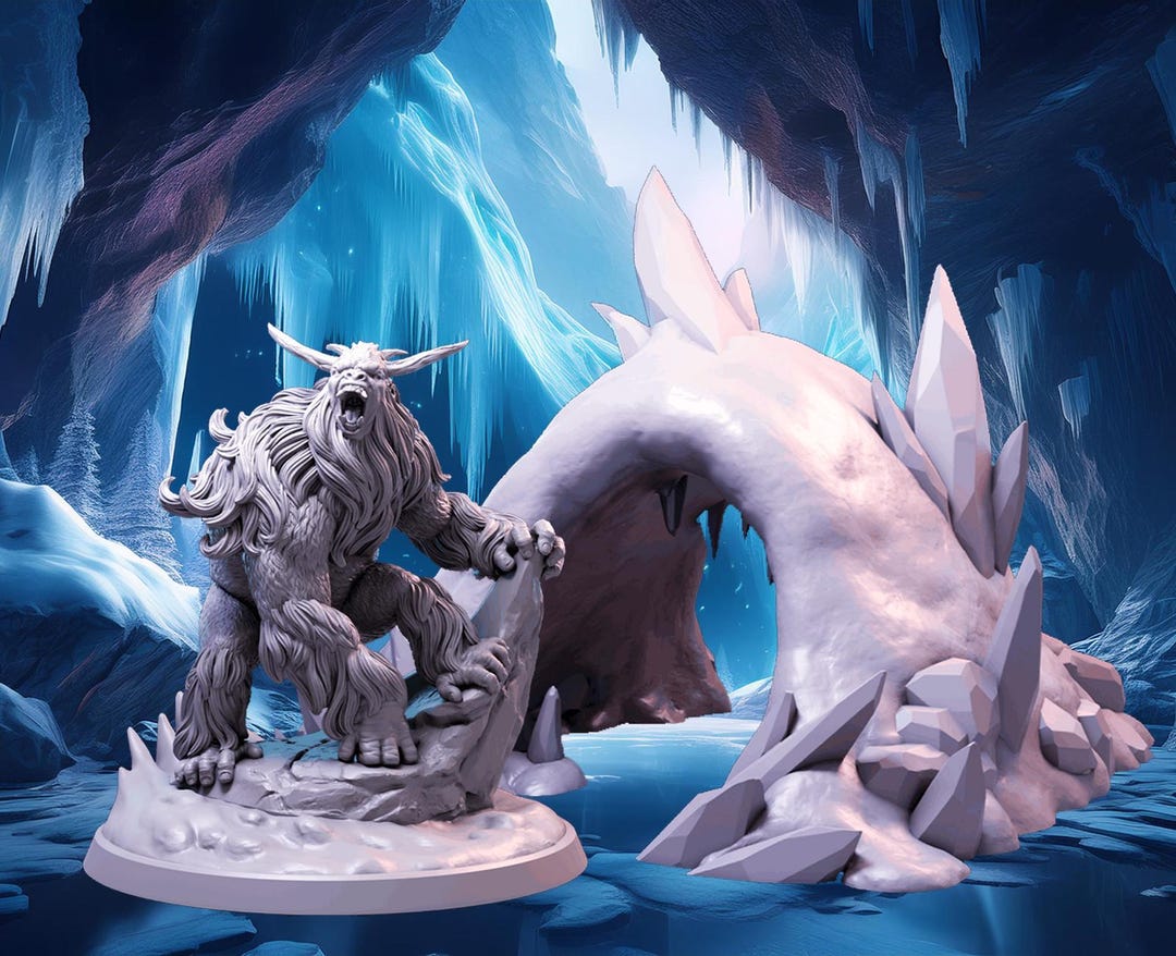 Beast, Yeti, Cave, Abominable Snowman, Snow Ape, Raging, Bare-chested ...