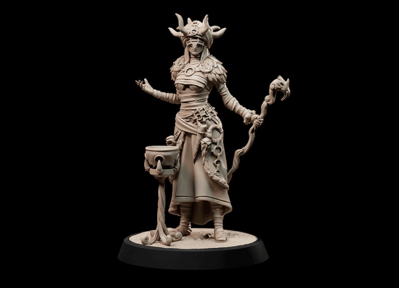 Human, Female, Viking, Mage, Wizard, Cleric, Seer, Antlers, Body Wraps ...