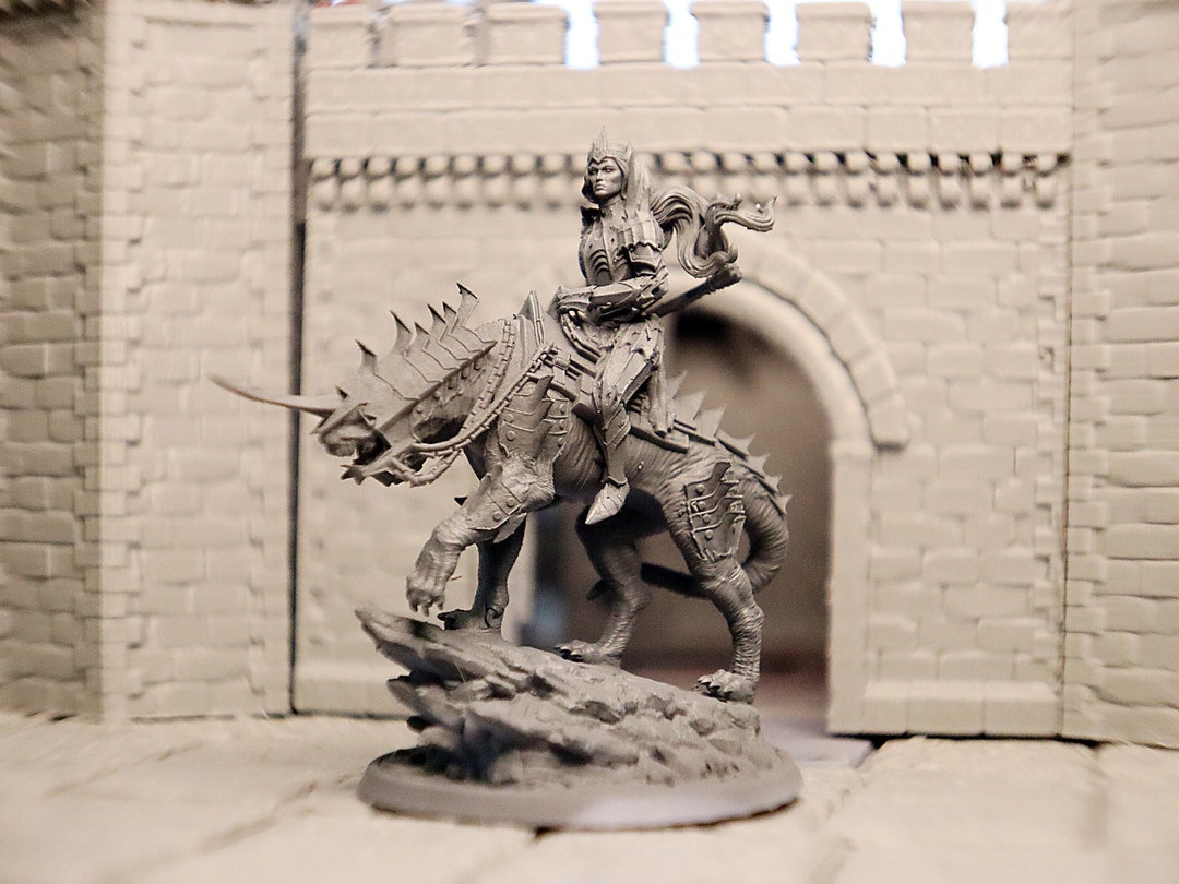 Female, Fighter, Plate, Spear, Riding Fell Hound, Armored, Plate ...