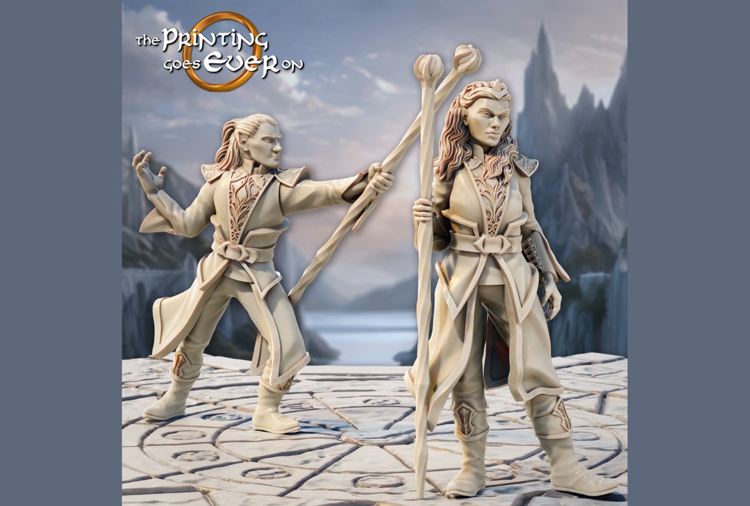 Male, Female, Elf, Wizard, Mage, Sorcerer, Stormcaller, Staff, Casting ...