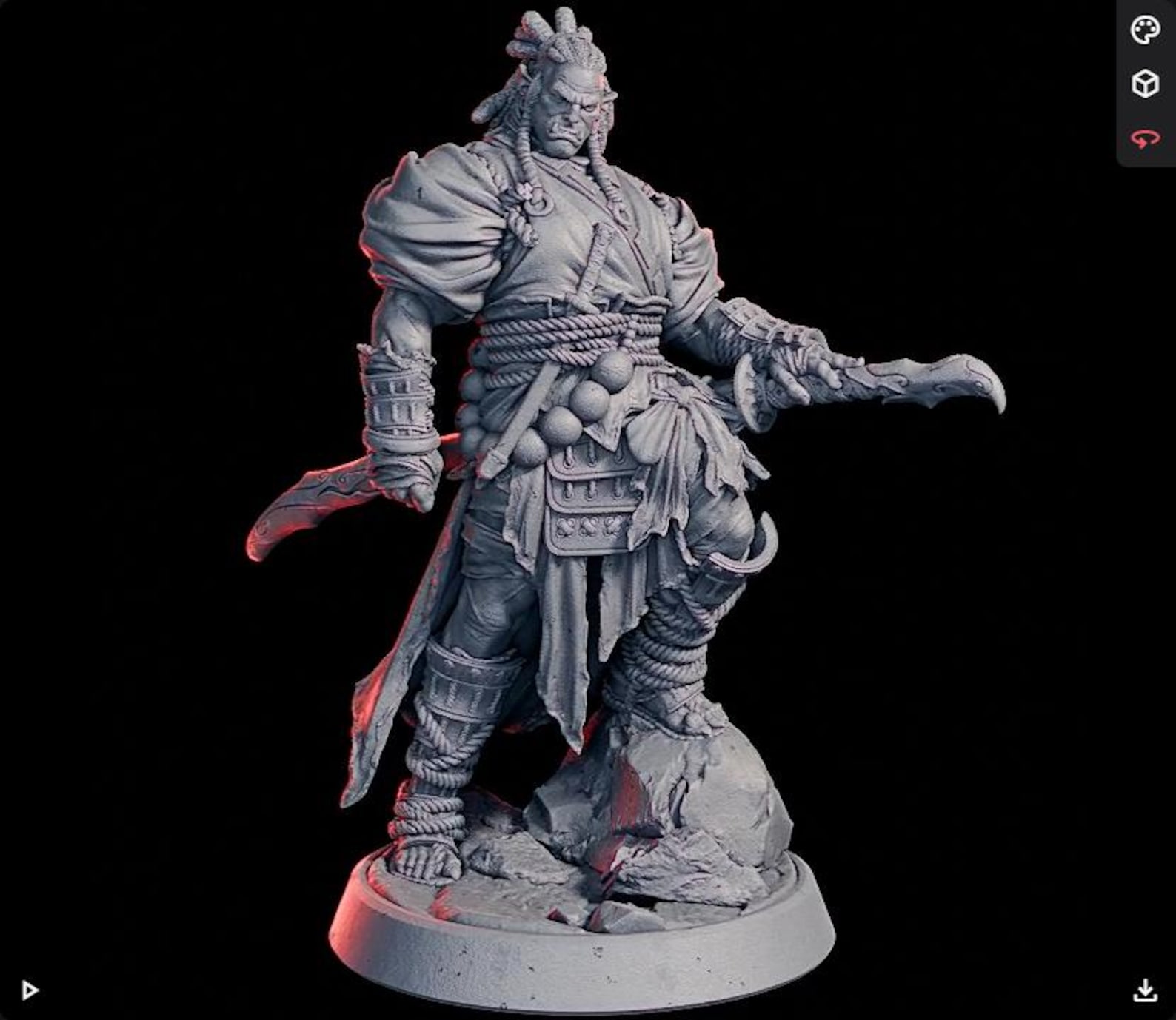 Orc, Male, Barbarian, Warrior, Fighter, Sword Master, Dreds, Character ...