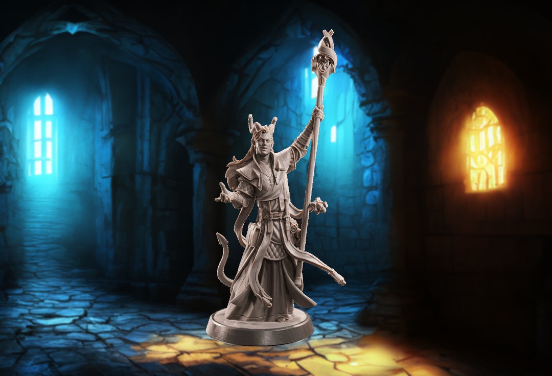 Tiefling, Male, Sorcerer, Wizard, Mage, Padded Armor, Robes, Scrolls ...