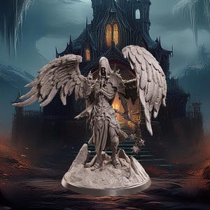 Evil, Undead, Angel, Lich, Skeleton, Wings, Flail, Hooded, Gesturing ...