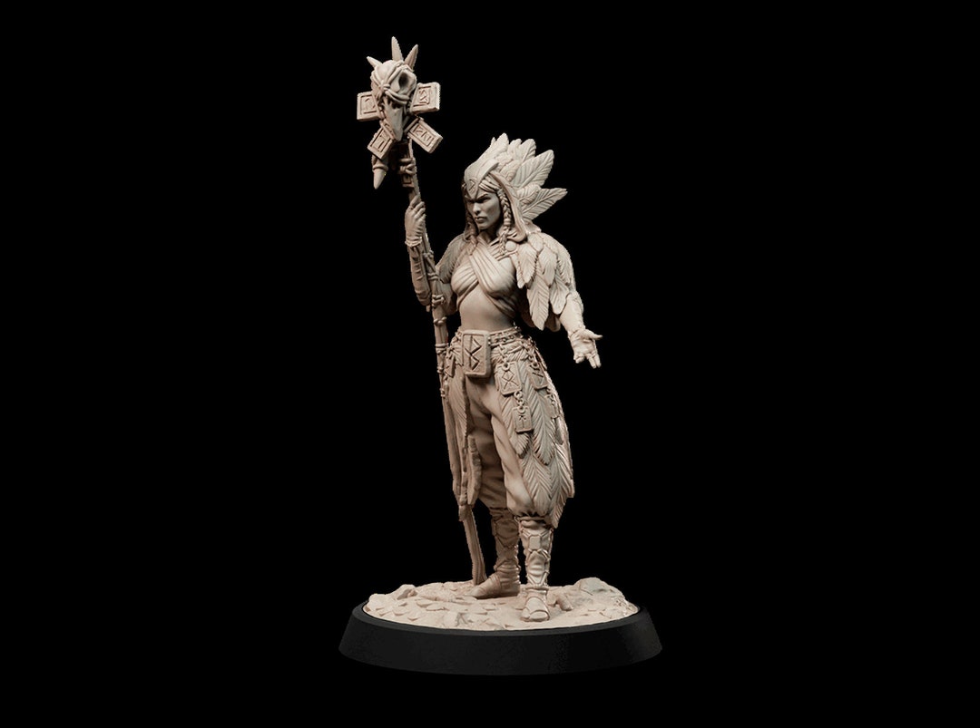 Human, Female, Viking, Mage, Wizard, Druid, Feather Armor, Chest Straps ...